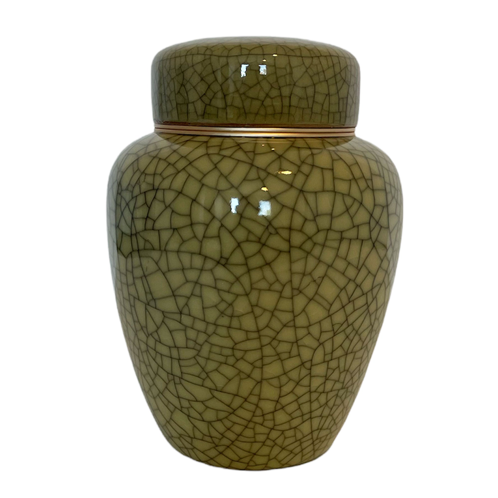 Ceramic Memorial Cremation Urn with Metal Lids for Human or Pet Ashes ...